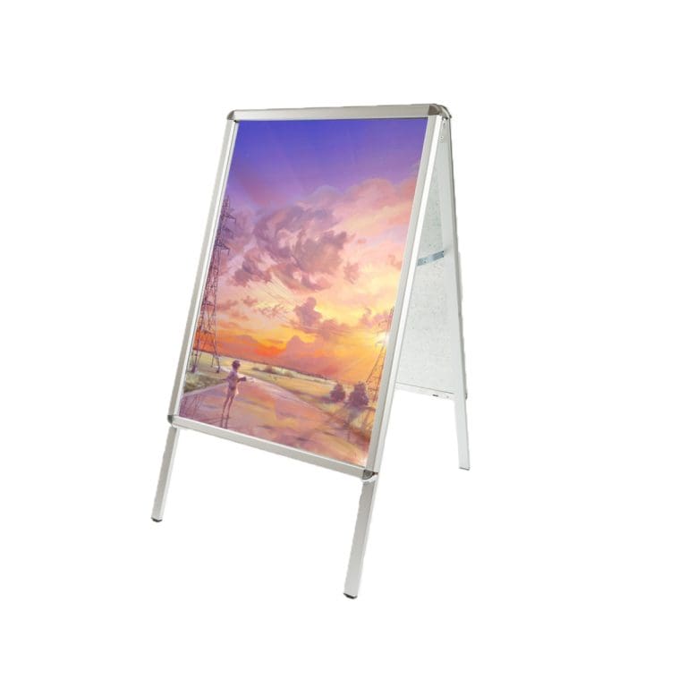 A1 Snap Frame A-Frame Stand Silver | Mills Display